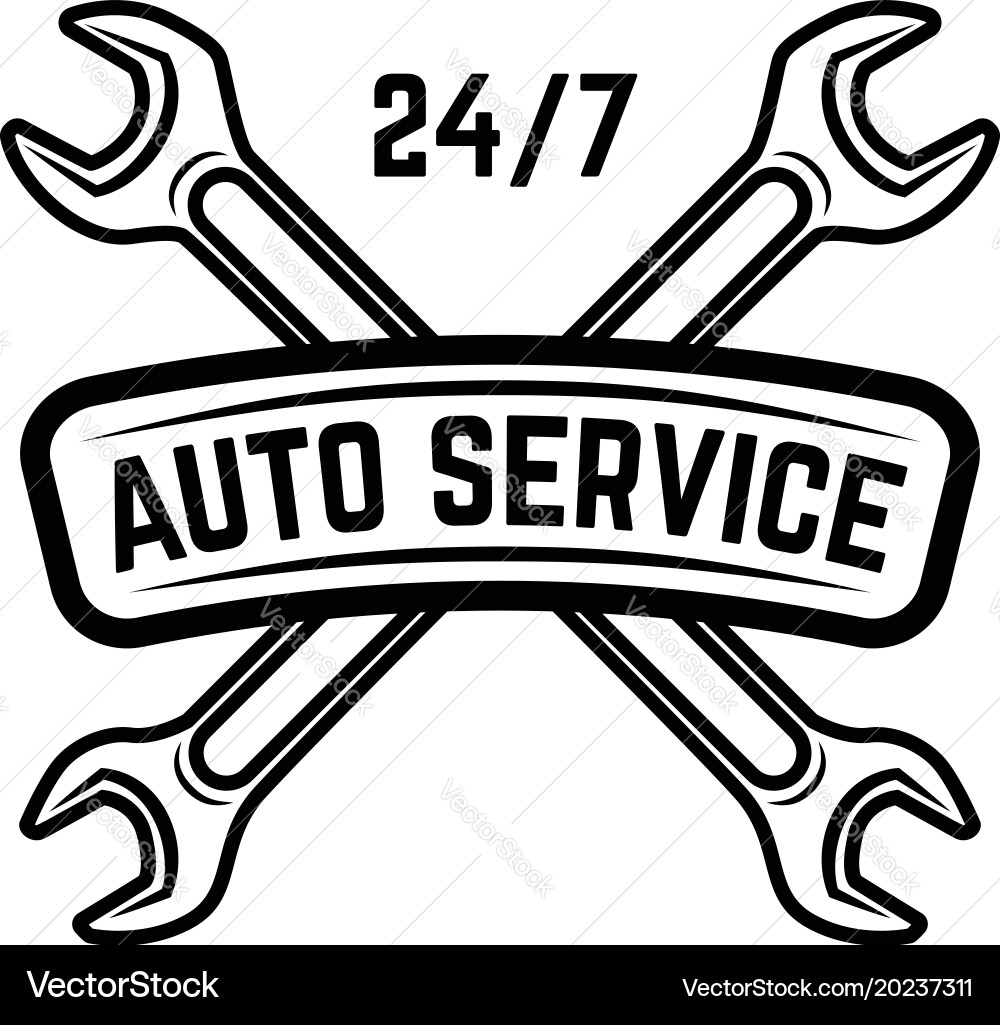 Auto service station car repair design Royalty Free Vector