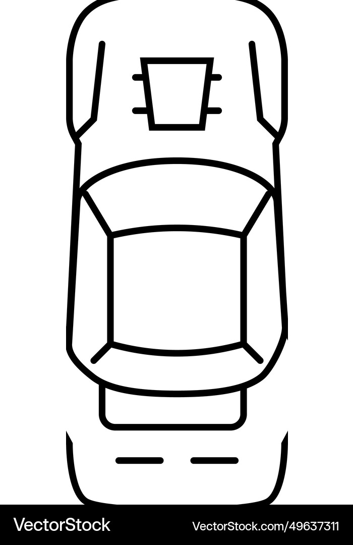 Automobile car top view line icon Royalty Free Vector Image