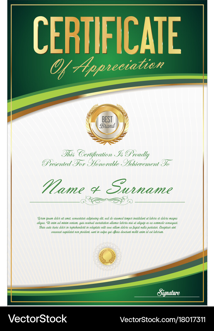 Certificate achievement or diploma template 7 Vector Image