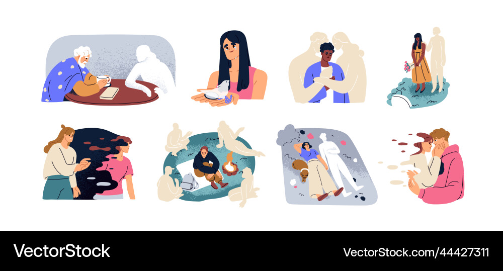 Human loss and death people memory concept Vector Image