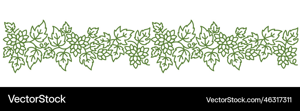 Humulus hop floral ornament thick line pattern Vector Image
