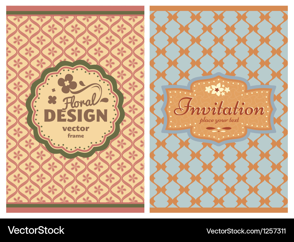 Invitation vintage retro cards Royalty Free Vector Image