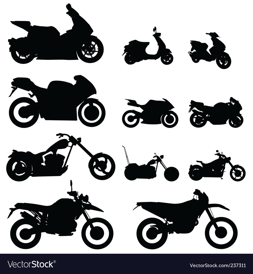Motorcycle set Royalty Free Vector Image - VectorStock