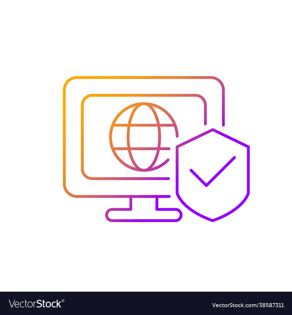 Network security gradient linear icon Royalty Free Vector