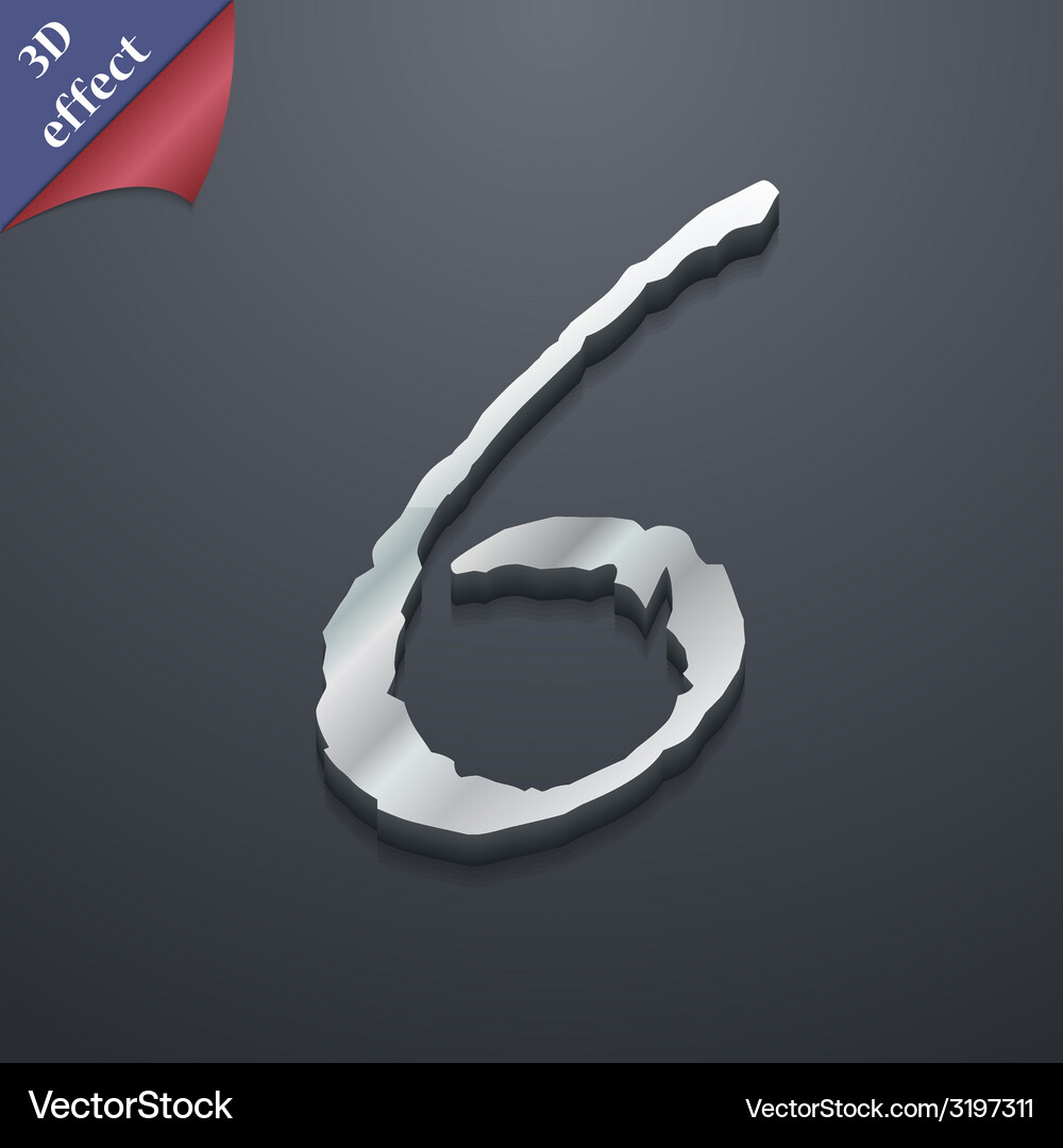 Number six icon symbol 3d style trendy modern Vector Image
