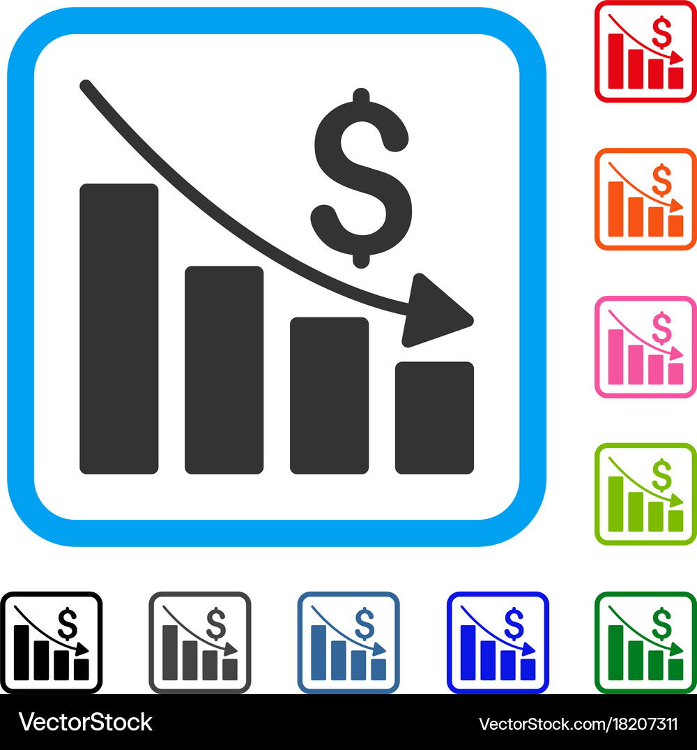 Recession framed icon Royalty Free Vector Image