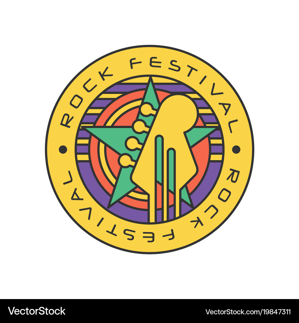 Rock Festival Logo Template Royalty Free Vector Image