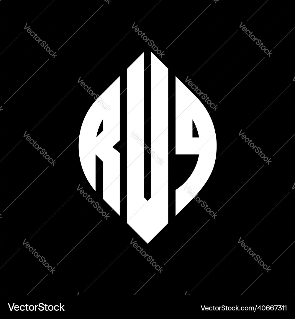 Rvq circle letter logo design with circle Vector Image