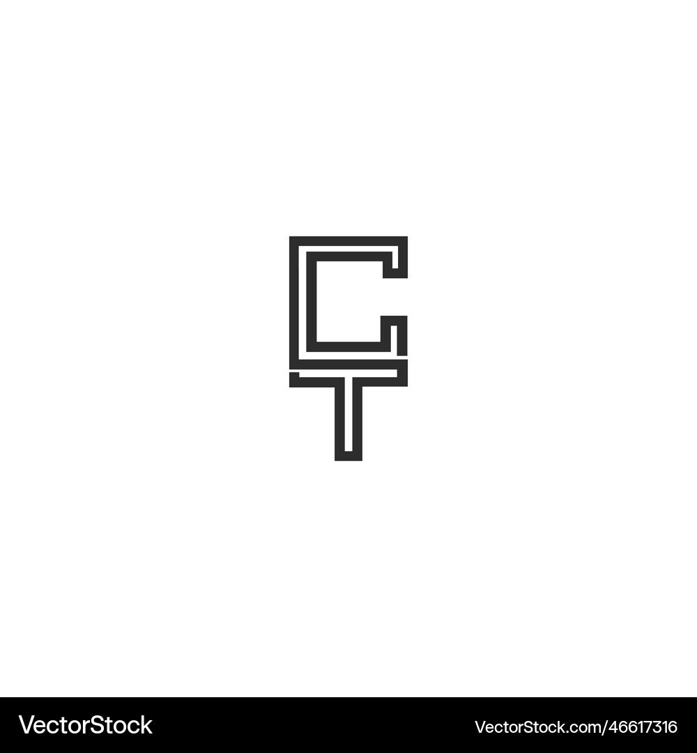 Alphabet initials logo ct tc c and t Royalty Free Vector