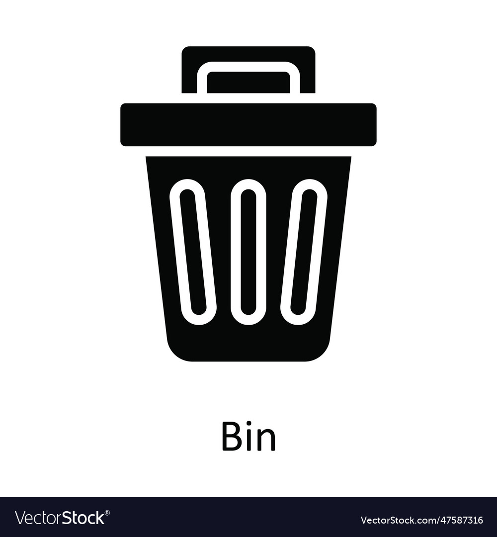 Bin solid icon design cyber Royalty Free Vector Image