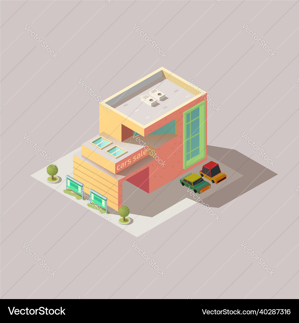 Car salon showroom building Royalty Free Vector Image