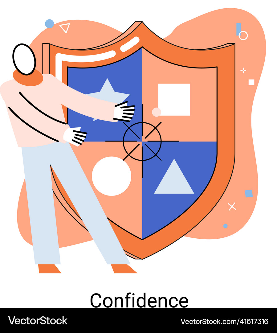 Confidence concept person stands and has private Vector Image