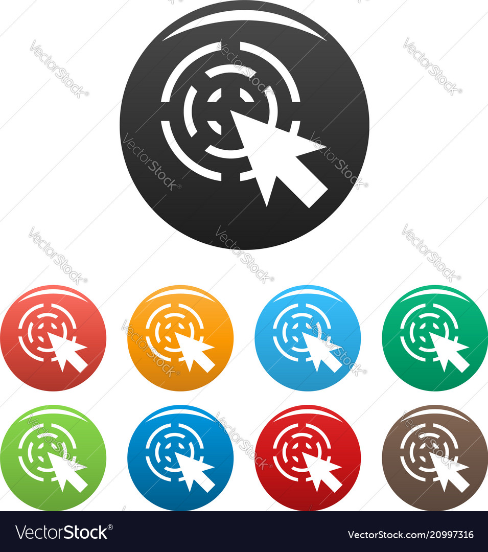 Cursor Interactive Icons Set Color Royalty Free Vector Image