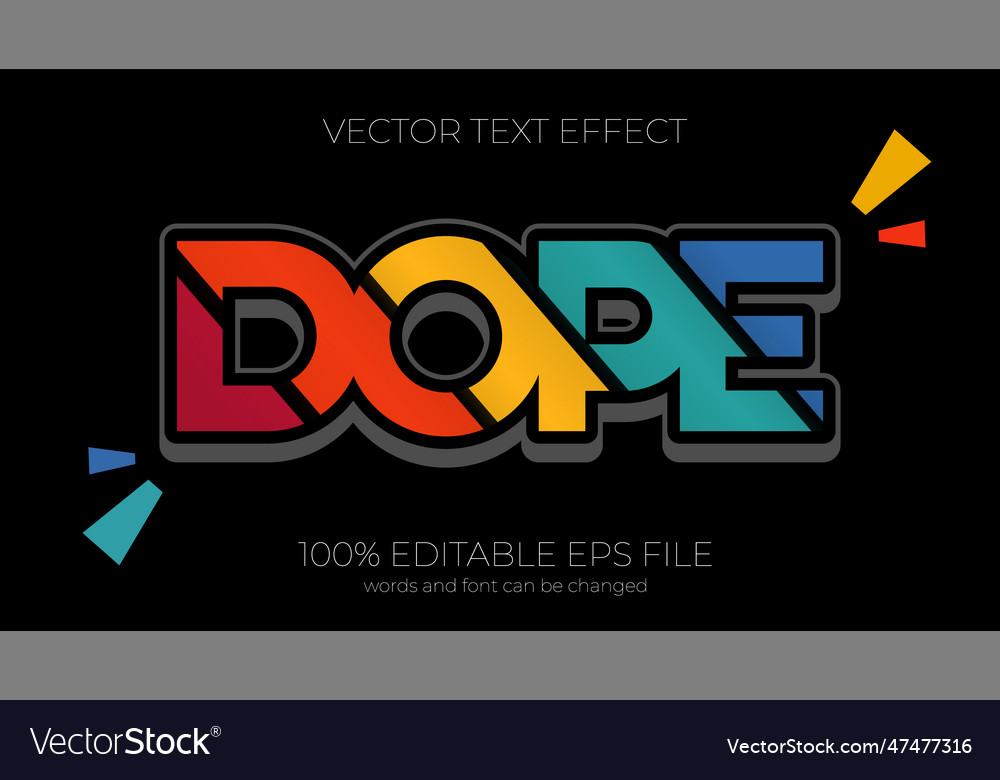 Dope editable text effect style eps editable text Vector Image