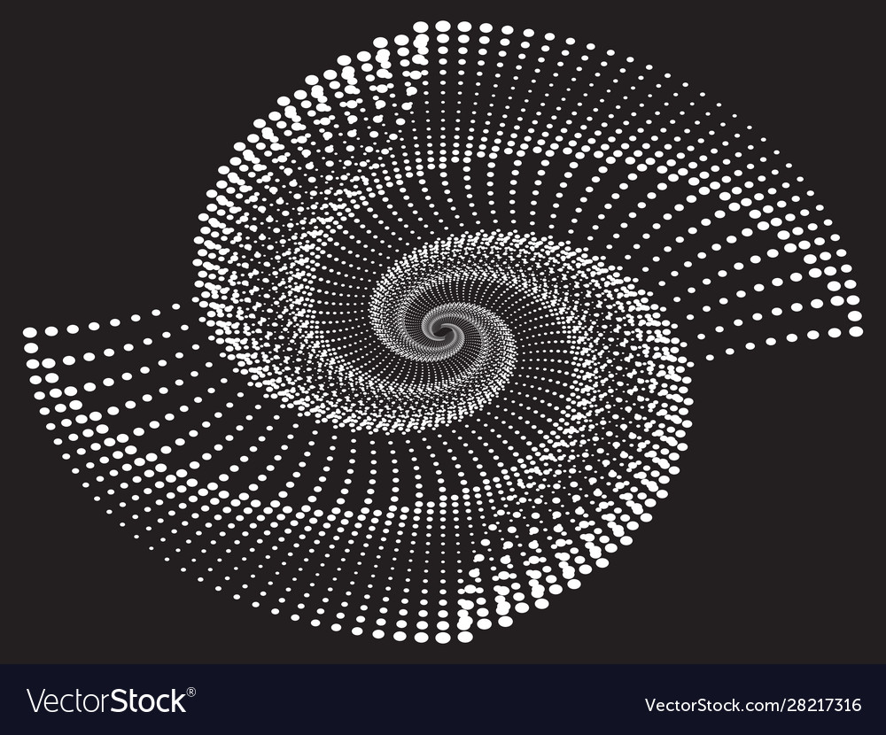 Dotted halftone spiral pattern or texture Vector Image