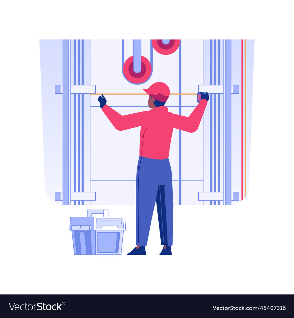 Elevator installation isolated concept Royalty Free Vector