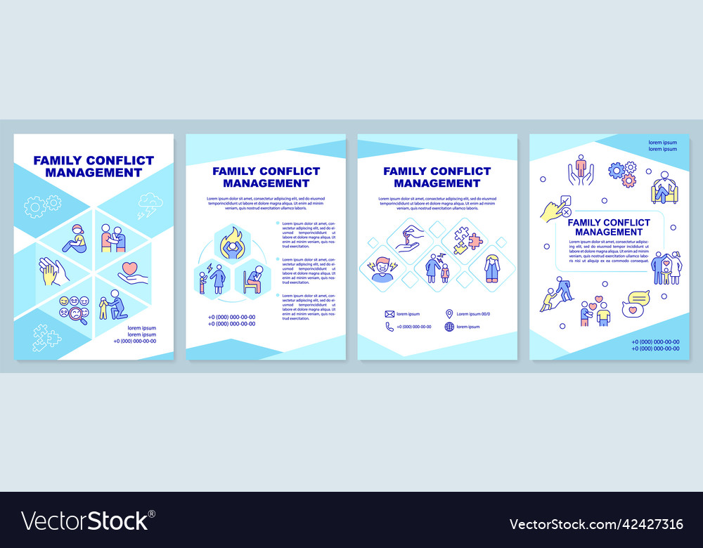 Family conflict management brochure template Vector Image