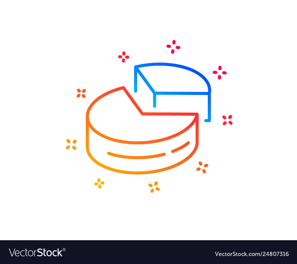 Pie chart line icon presentation 3d graph sign Vector Image