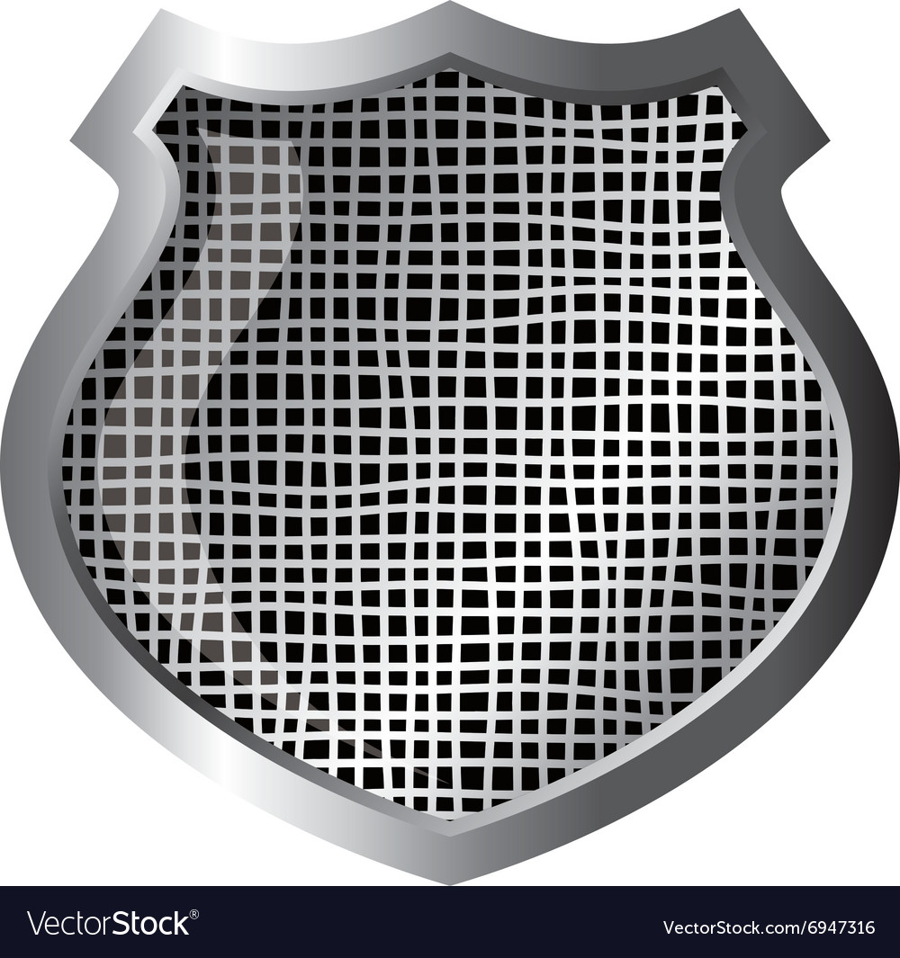 Silver theme protector shield Royalty Free Vector Image
