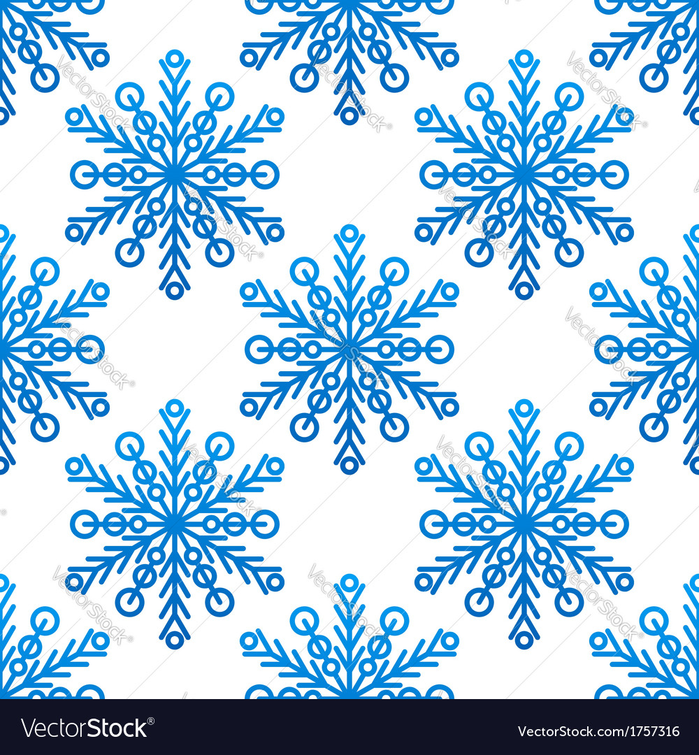 Snowflake seamless pattern Royalty Free Vector Image