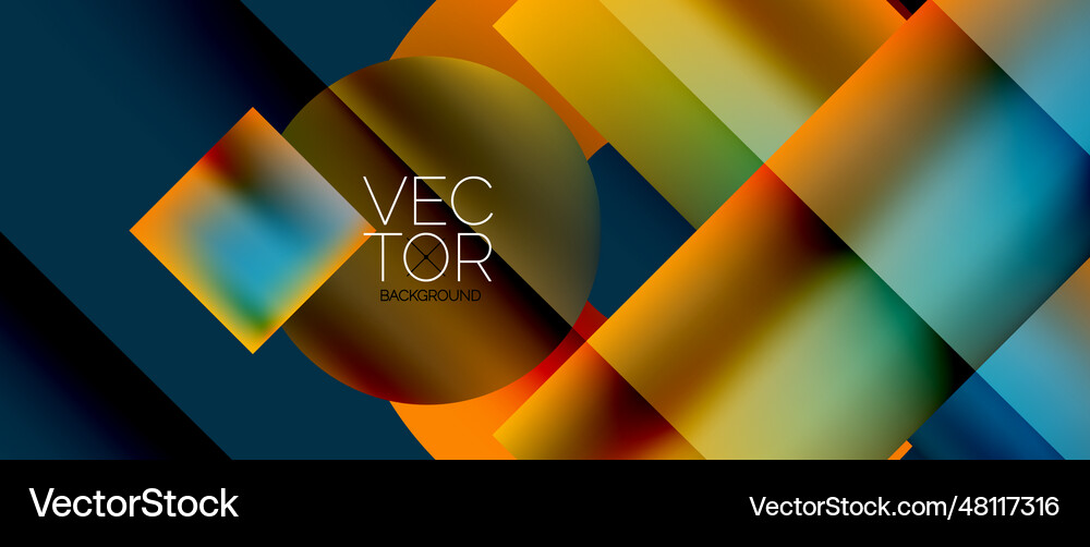 Squares and circles design fluid color gradients Vector Image