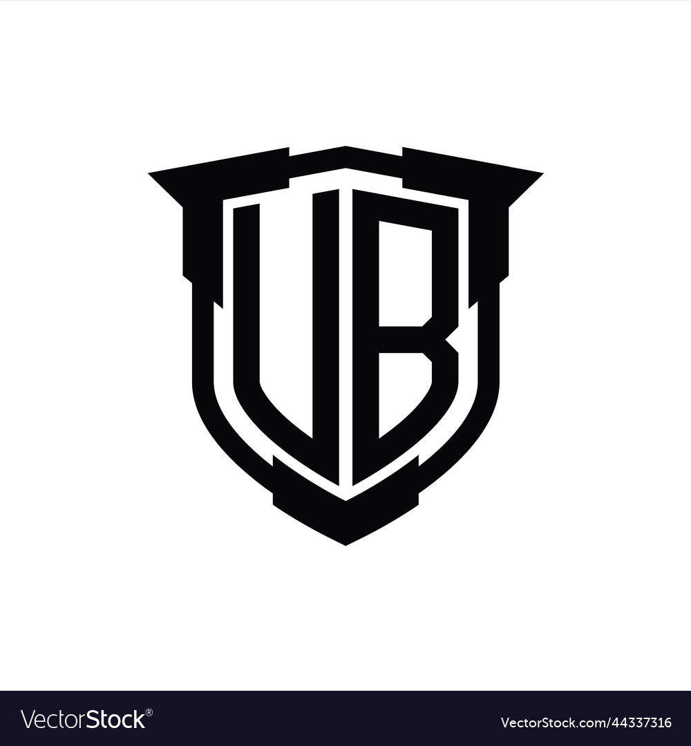 Ub logo monogram letter with shield shape design Vector Image Ub logo monogram letter with shield shape design Vector Image