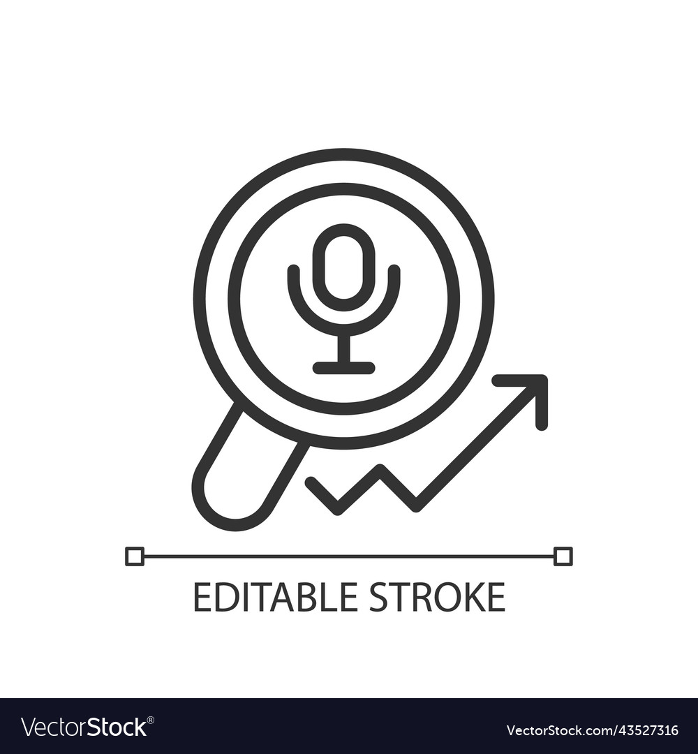 Voice marketing pixel perfect linear icon Vector Image Voice marketing pixel perfect linear icon Vector Image