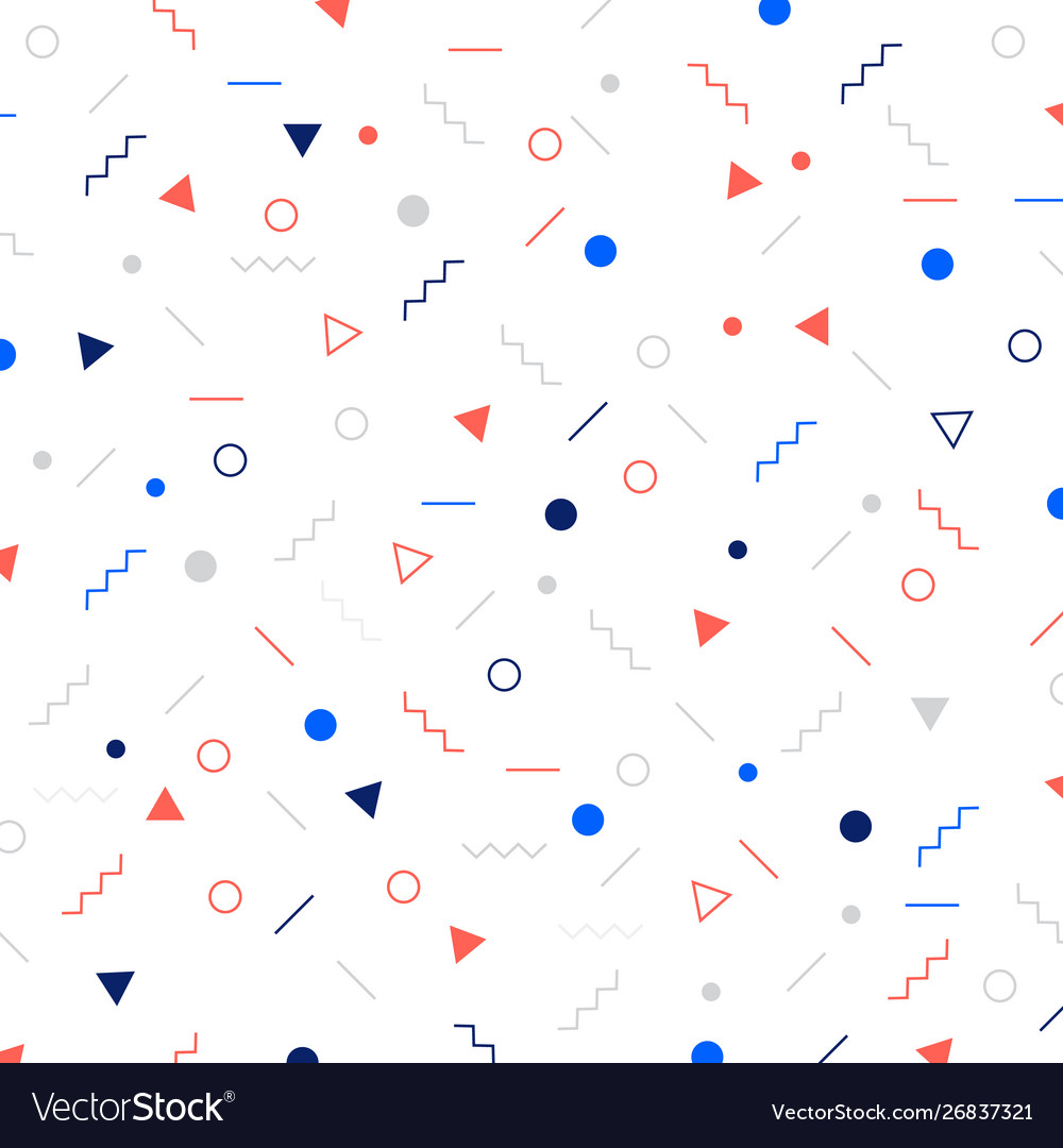 Abstract different geometric shapes pattern Vector Image