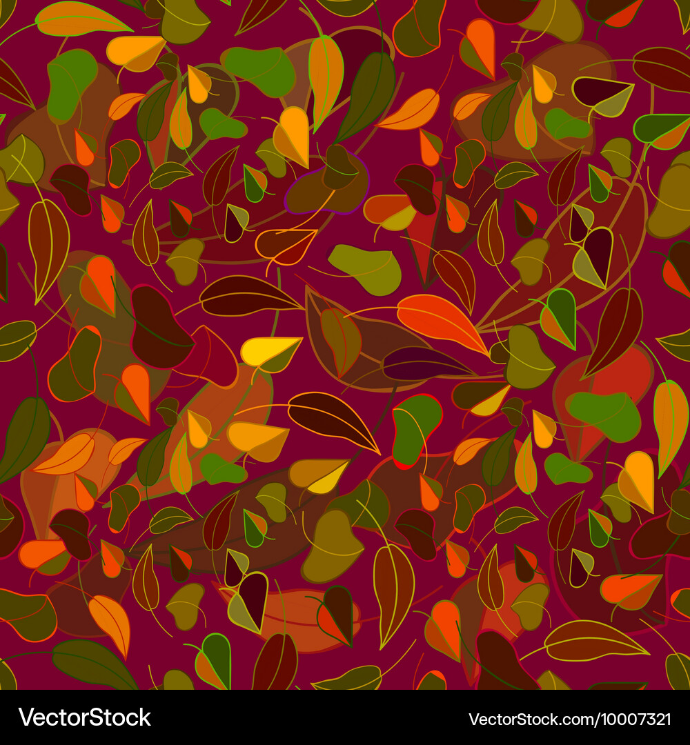 Beautiful color autumn leaf fall seamless pattern Vector Image