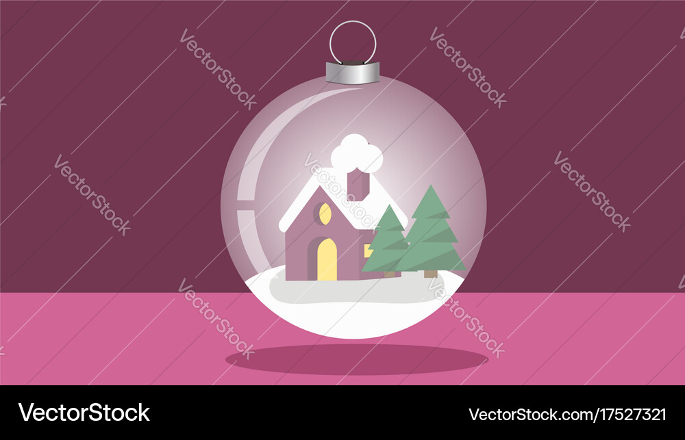 Christmas theme with a shiny christmas ball Vector Image
