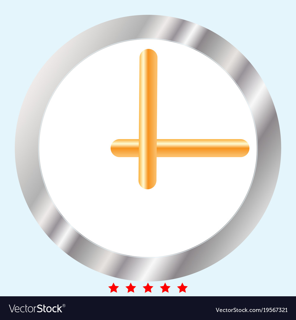 Clock icon color fill style Royalty Free Vector Image