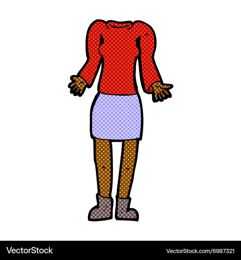 Comic cartoon female body with shrugging shoulders
