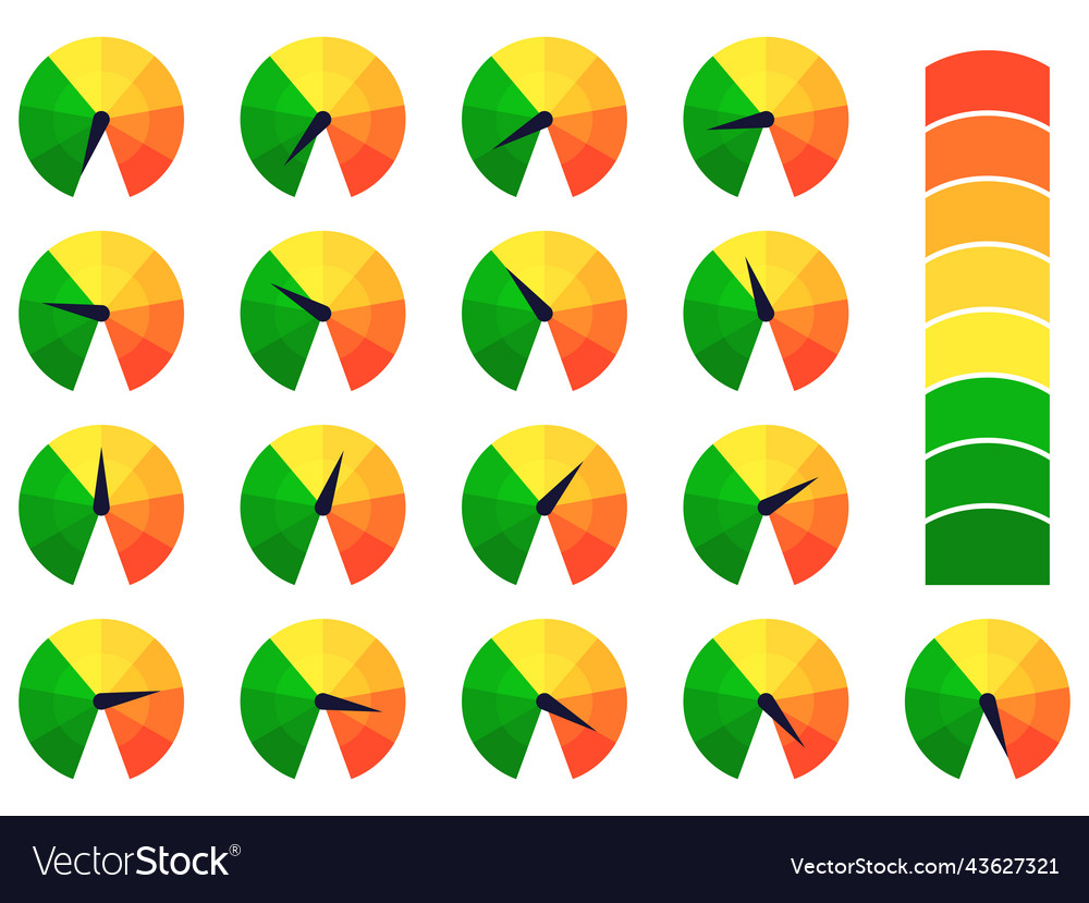 Credit score score indicator from good Royalty Free Vector