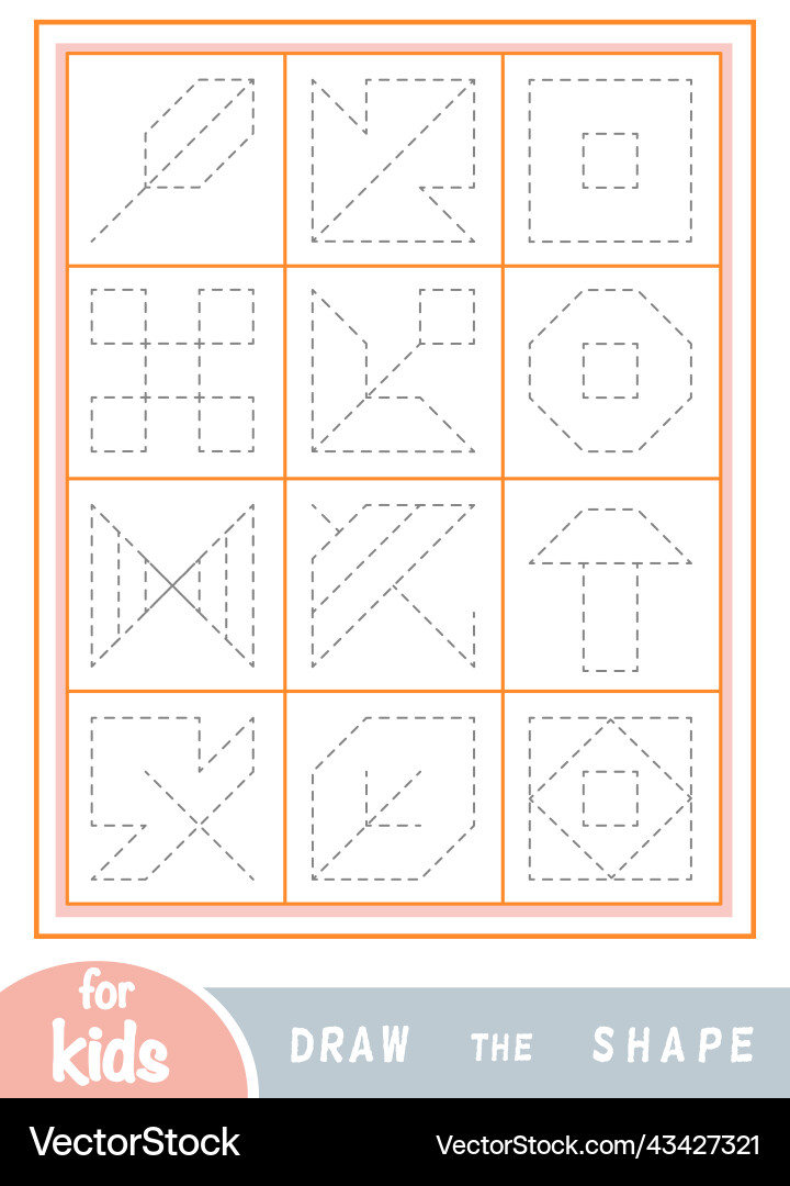 Draw the shapes education game for children Vector Image