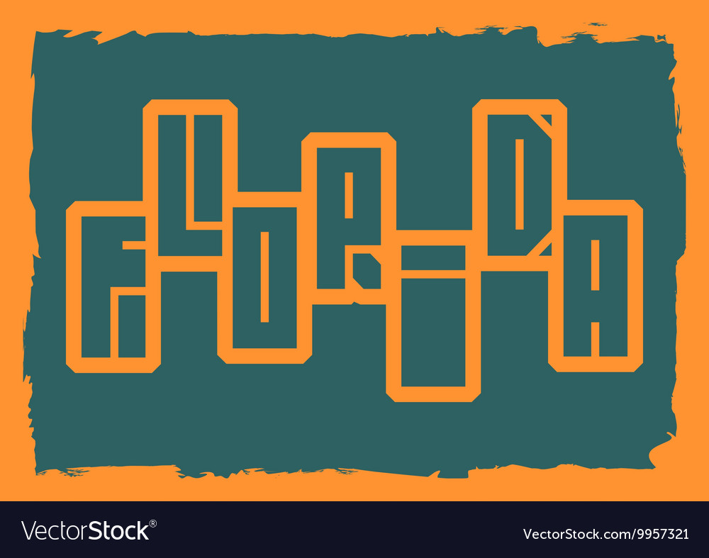 Florida state name Royalty Free Vector Image - VectorStock