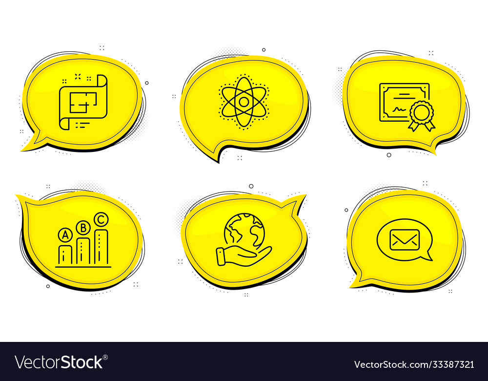 Graph chart messenger and architectural plan Vector Image