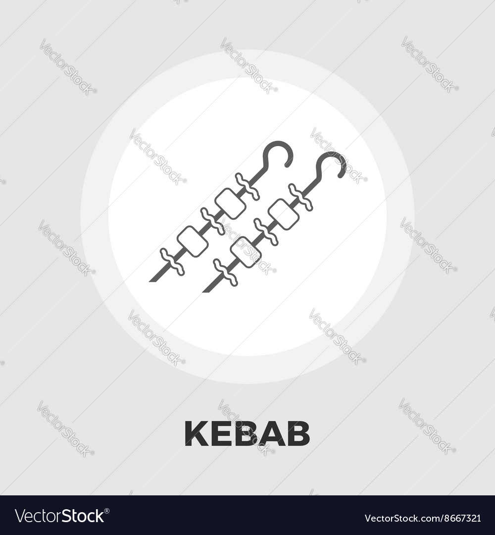 Kebab flat icon Royalty Free Vector Image - VectorStock