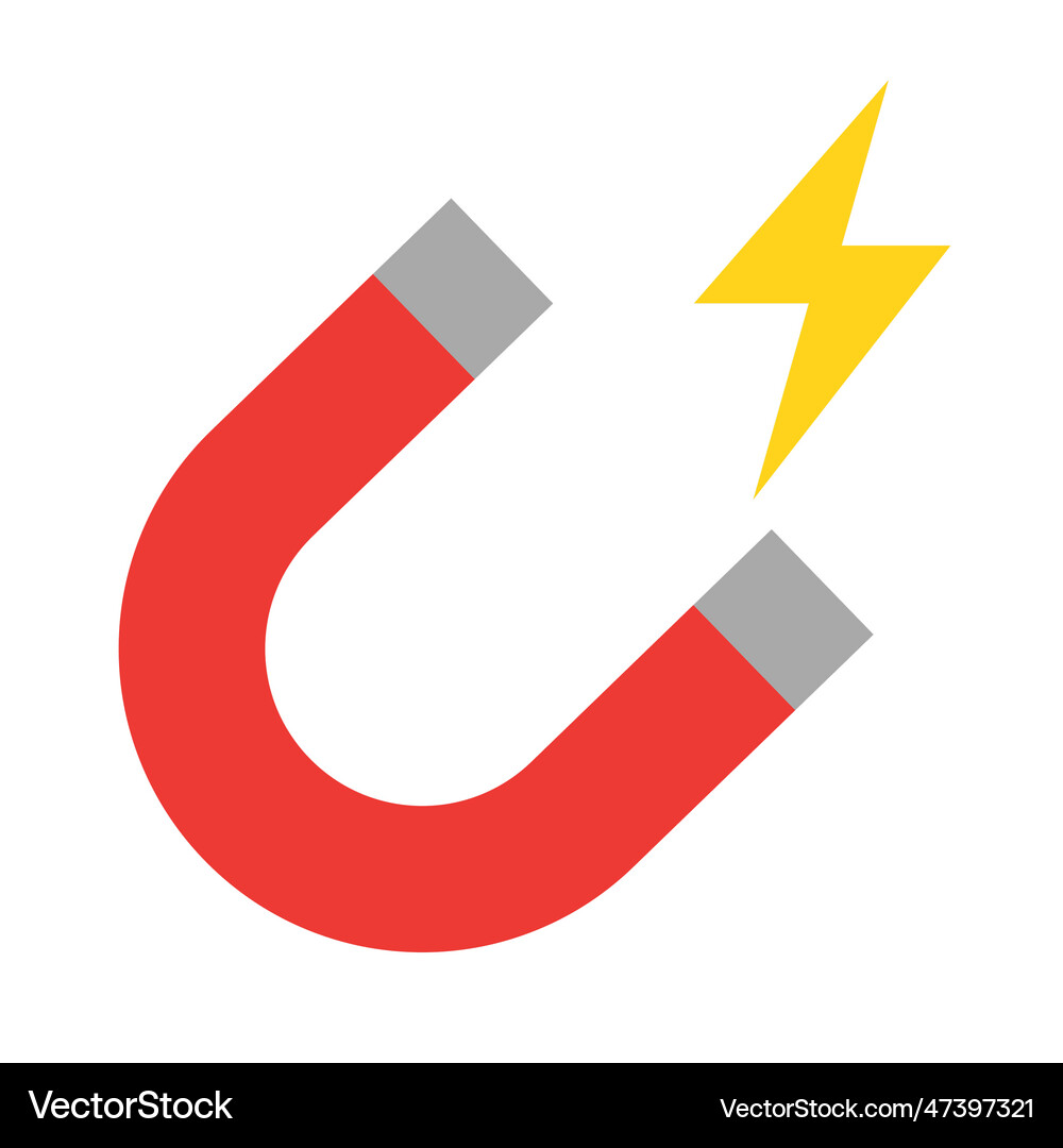 Magnet and attraction icon or electric energy Vector Image