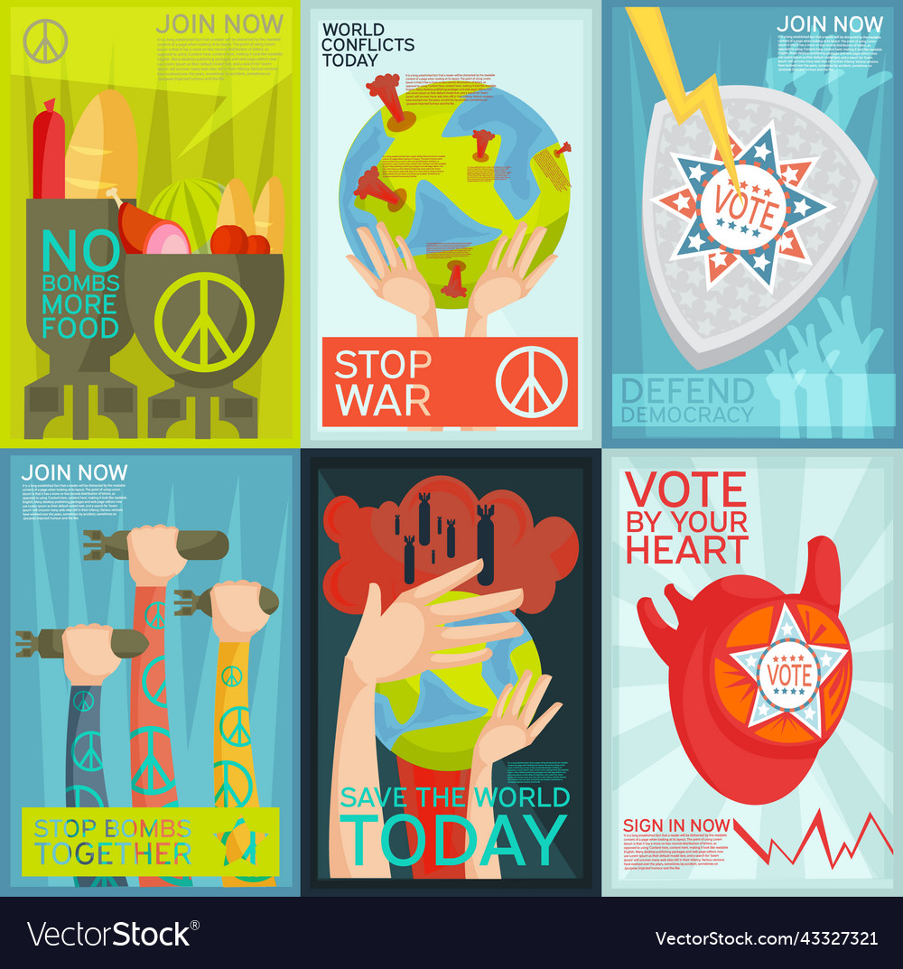Propaganda posters set Royalty Free Vector Image