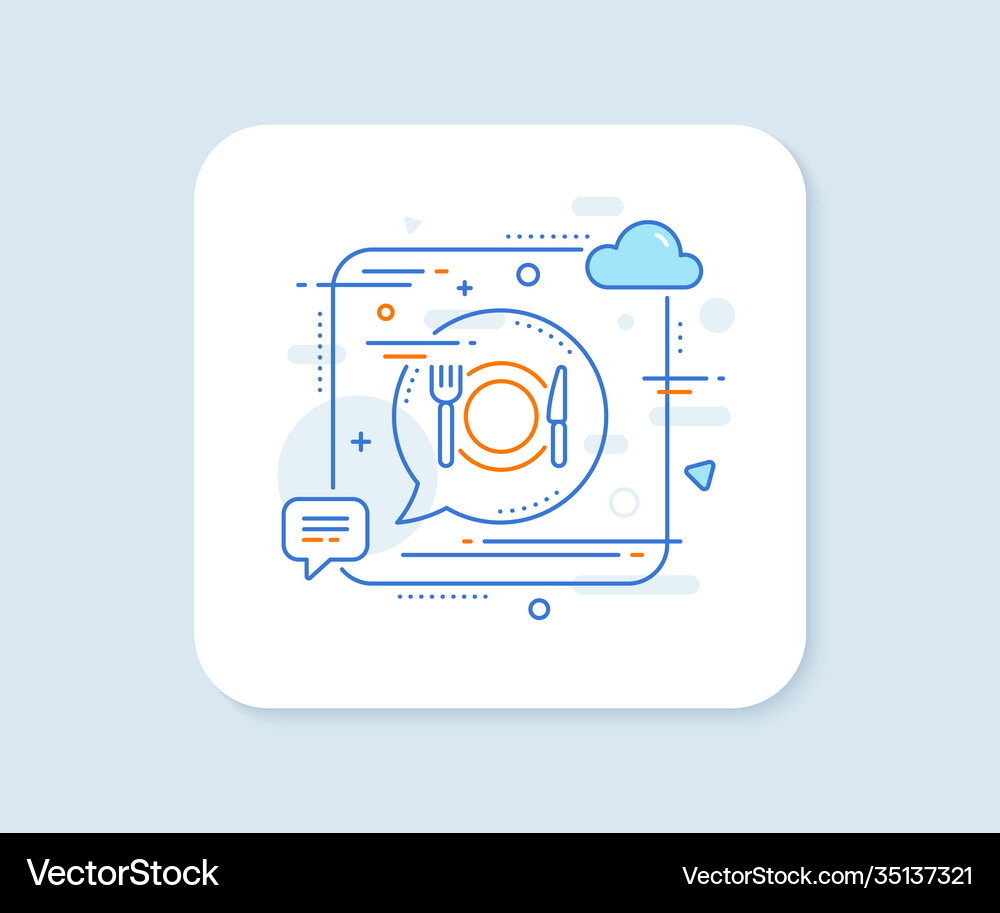 Restaurant food line icon dinner sign hotel Vector Image