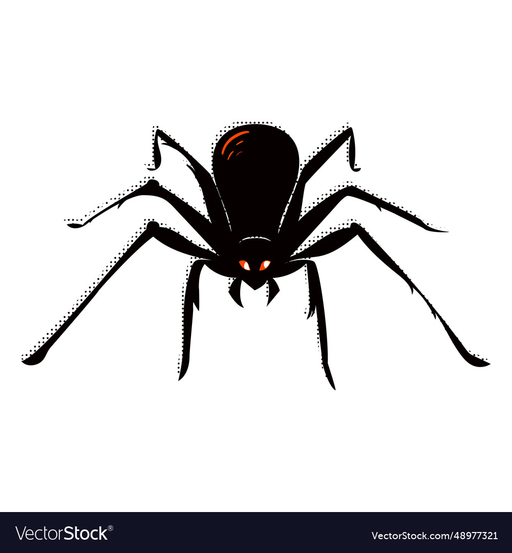Scary spider halftone Royalty Free Vector Image