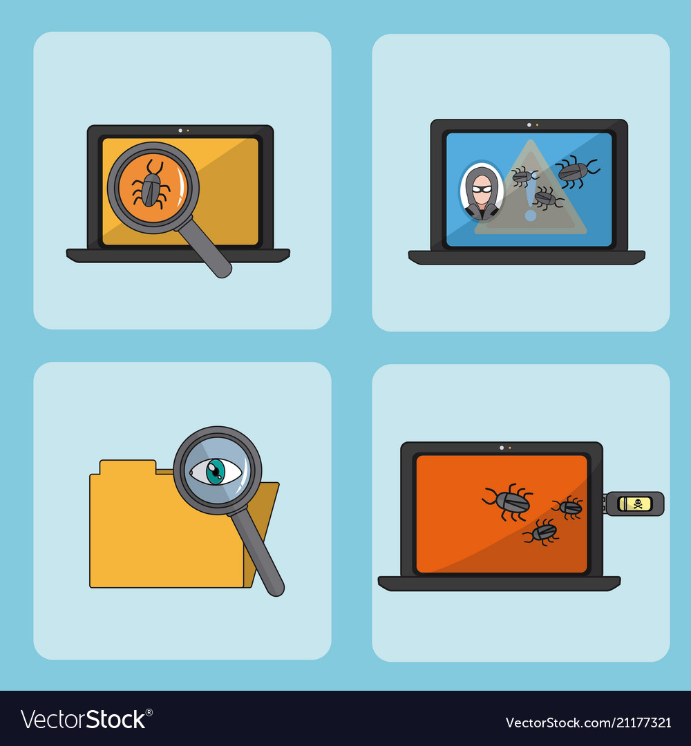 Set of hacker icons Royalty Free Vector Image - VectorStock