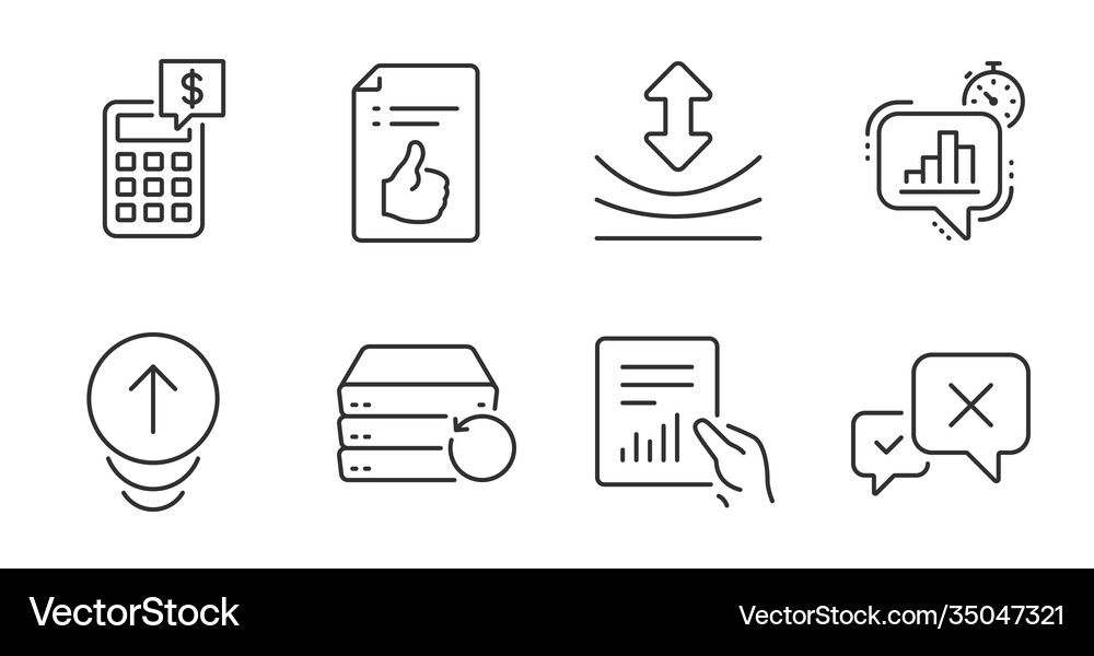 Swipe up recovery server and resilience icons set Vector Image