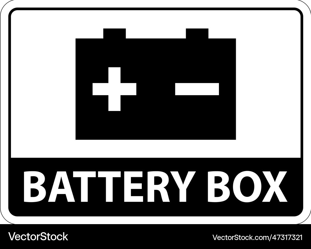 Symbol battery sign battery box on white Vector Image