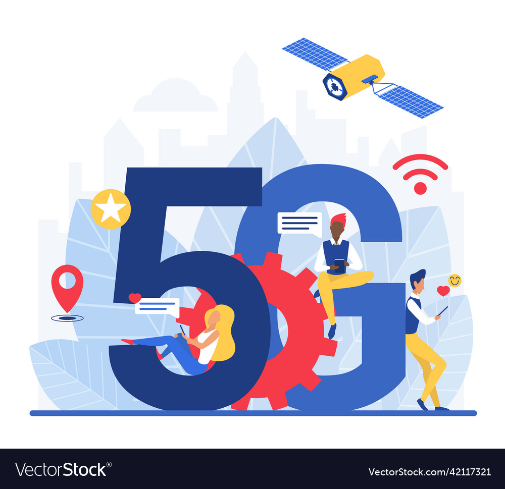 Wireless next generation mobile communication Vector Image