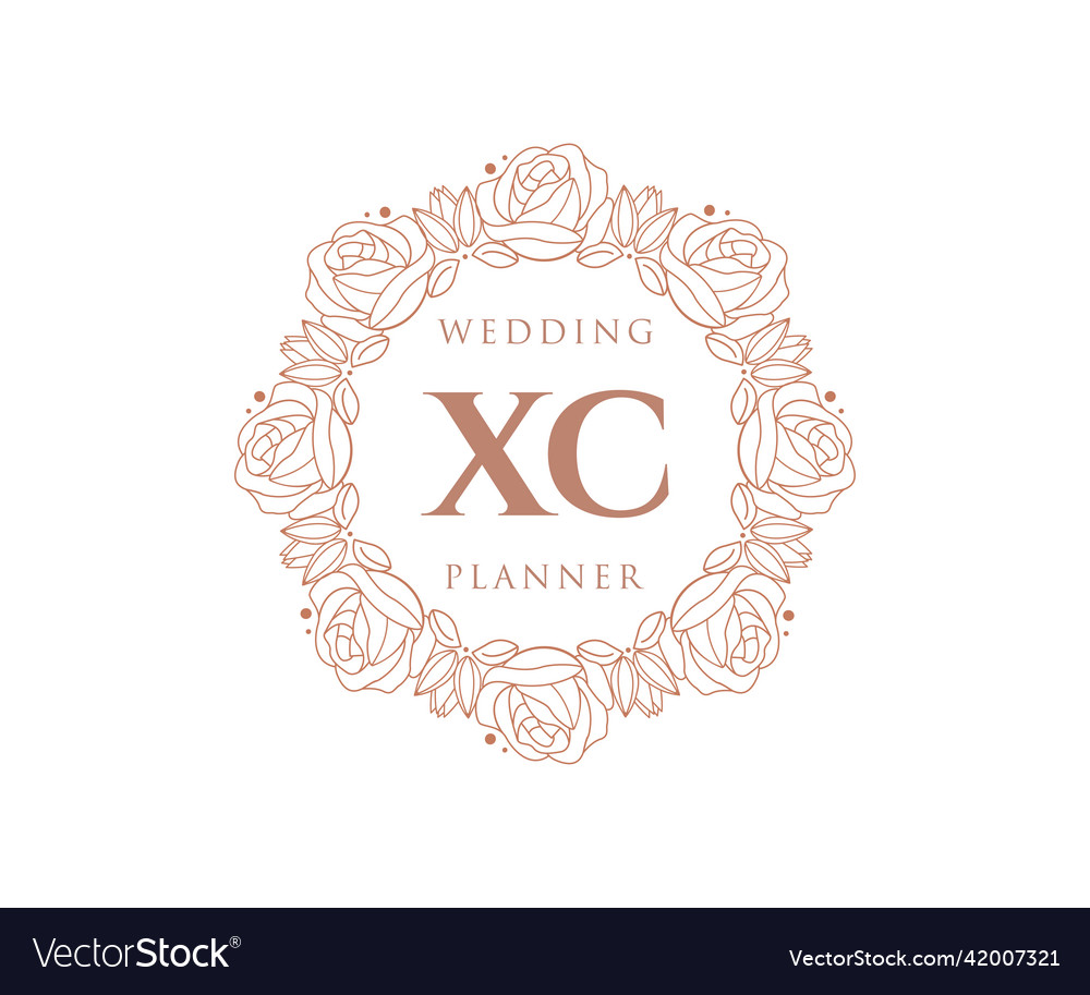 Xc initials letter wedding monogram logos Vector Image