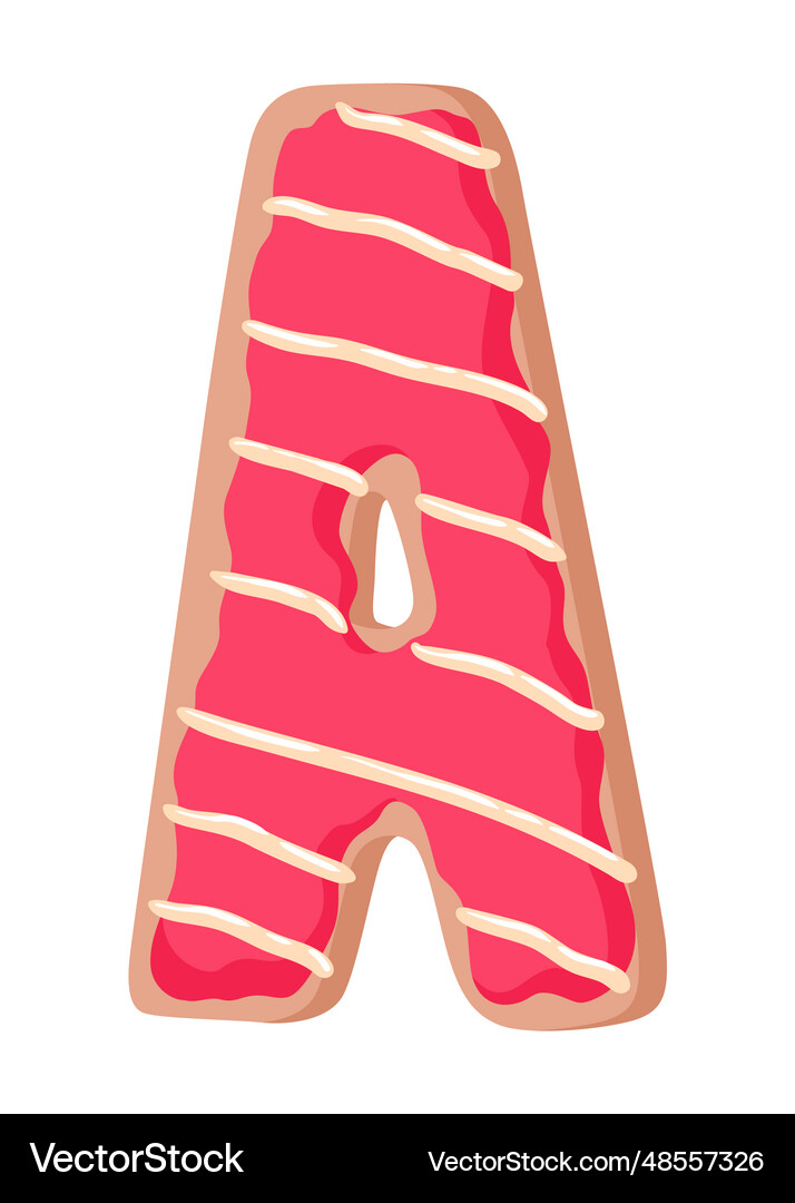 Cartoon cookies font letter baking Royalty Free Vector Image
