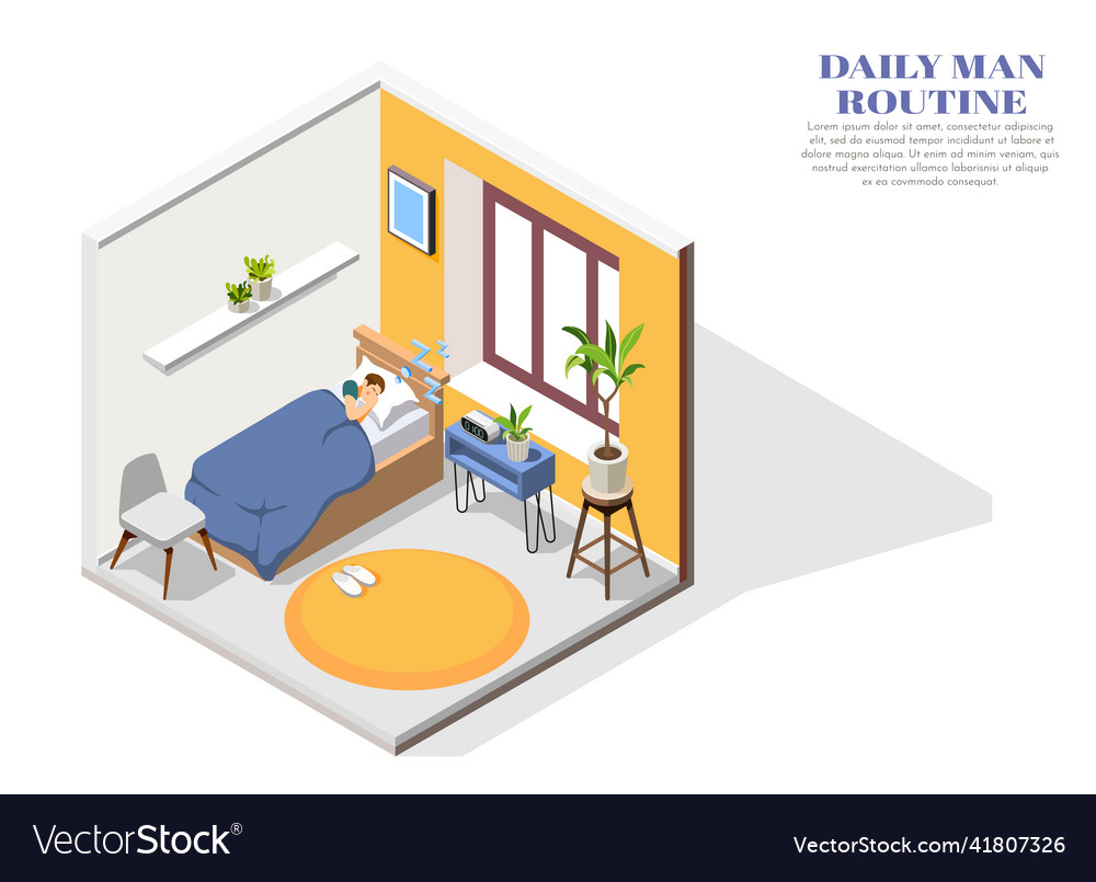 Daily routine composition Royalty Free Vector Image