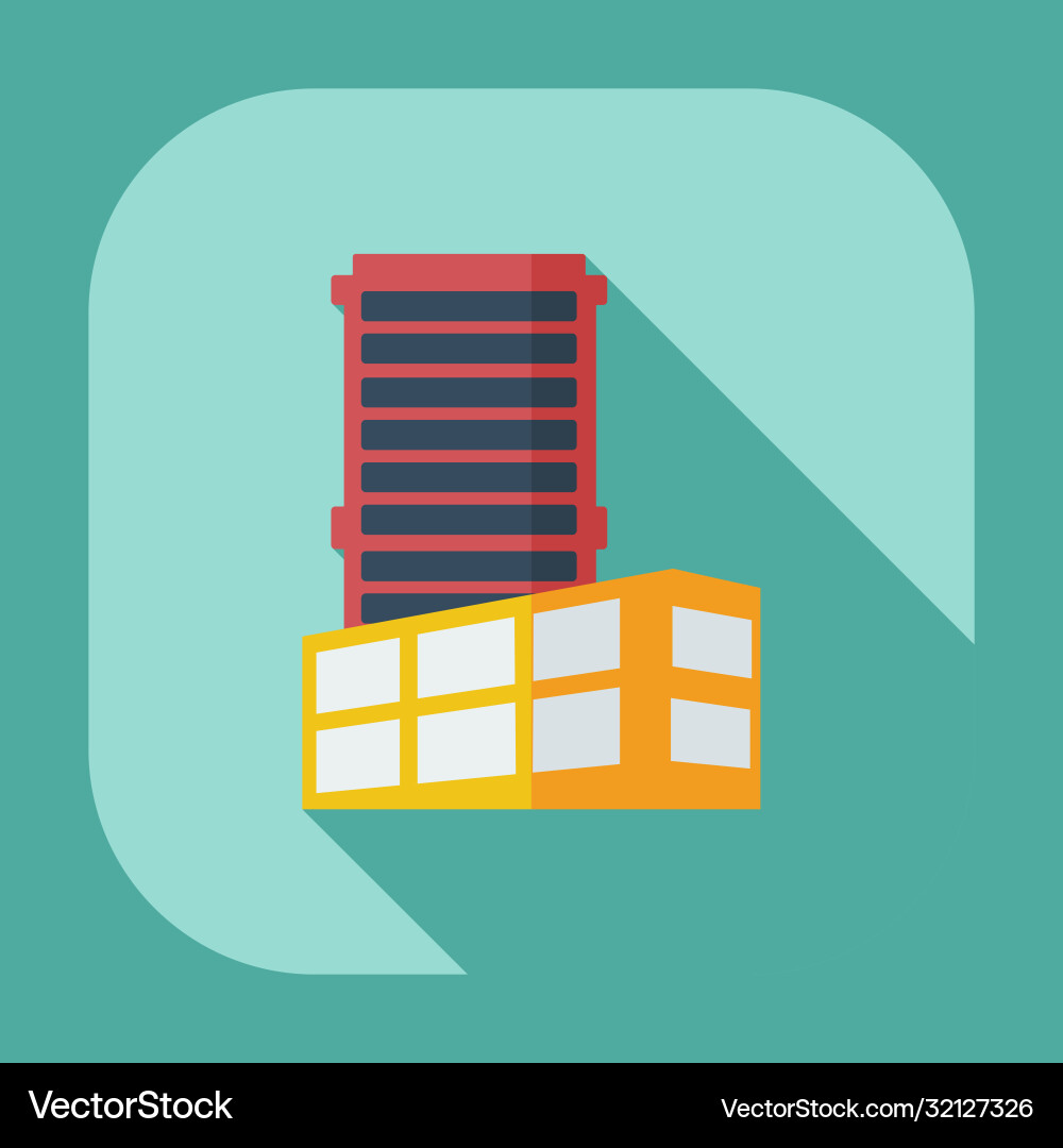 Flat modern design with shadow icons building Vector Image