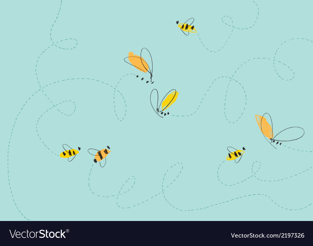 Flying bees Royalty Free Vector Image - VectorStock